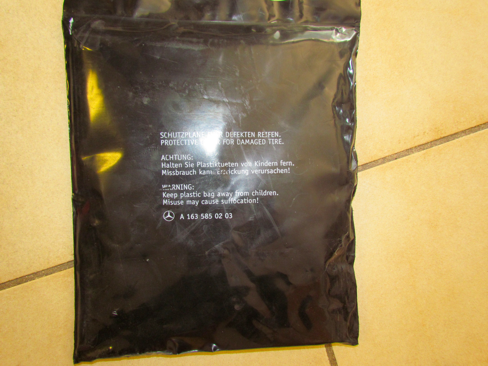 OEM W163 ML CLASS SPARE TIRE FLAT TIRE PROTCTIVE WRAPPER COVER BAG A163 ...