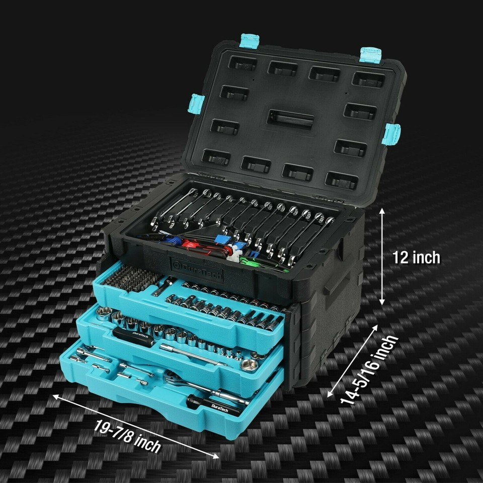 DURATECH 497 Pcs Mechanics Tool Set SAE and Metric Socket with 3 Drawer ...