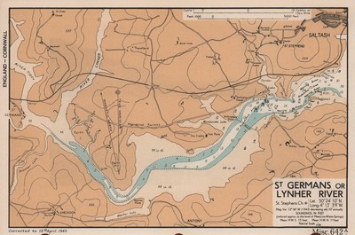 St. Germans or Lynher River. Saltash Cornwall sea coast chart ADMIRALTY ...