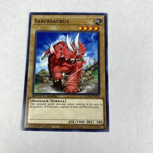 Yugioh Sabersaurus SGX4-ENC03 Common 1st Edition Speed Duel Midterm ...