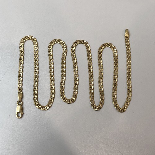 18k Solid 750 Yellow Gold Italy Mariner Link Necklace 3.1mm 20” 11.6 ...