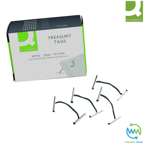 Q-Connect METAL TREASURY TAGS 25mm ELASTIC STRING India FILING T-Tag ...