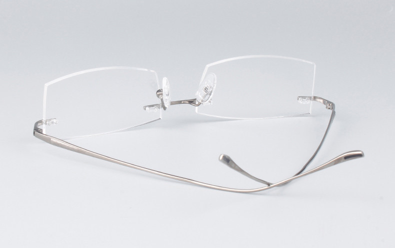 Pure Titanium Men‘s Rimless Eyeglasses Frames Rectangle Glasses Frame ...