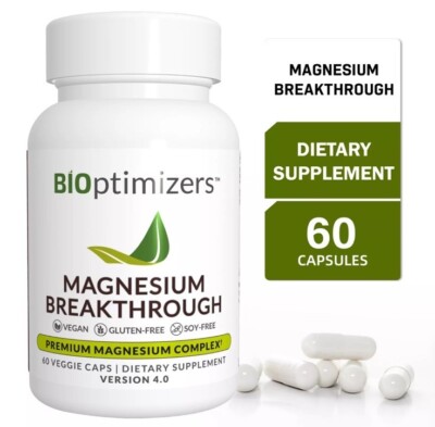 Bioptimizers Magnesium Breakthrough Supplement - Version 4.0 - 60 ...