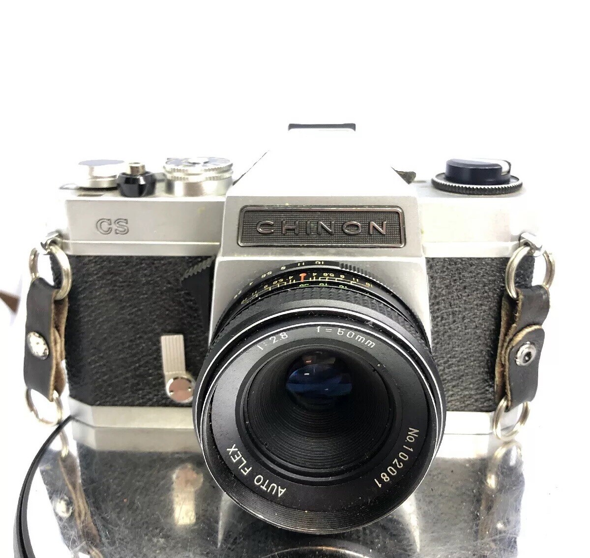 CHINON CS 35mm SLR FILM CAMERA WITH 2 Lenses 50mm,135mm+Bag+Manual#BB6 ...