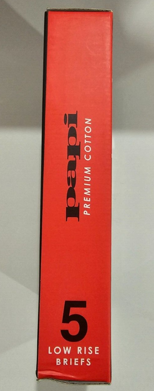 Papi Men's 5-Pack 100% Premium Pure Cotton Low Rise Brief LARGE (36-38 ...