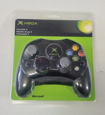 Original Microsoft Xbox S-Type OEM Black Wired Controller New. Sealed ...