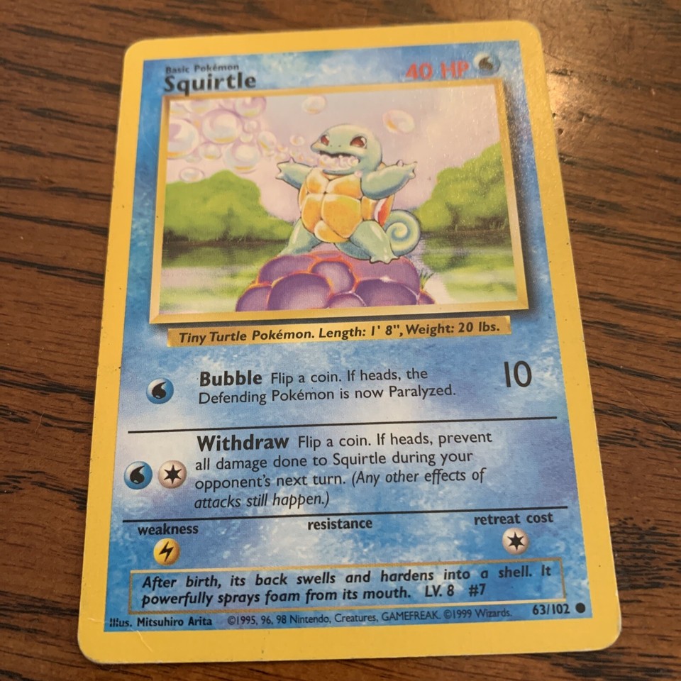 Pokémon TCG Squirtle Base Set 63/102 Regular Unlimited Common | eBay