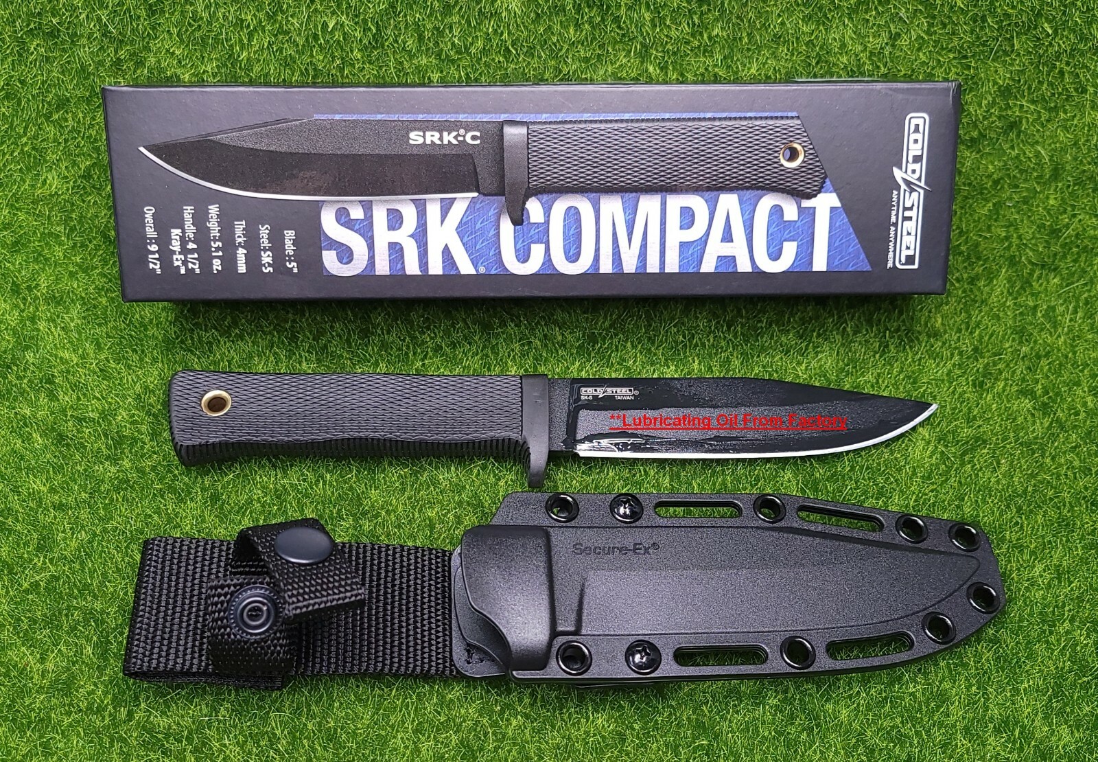 Cold Steel SRK Compact (SK-5) Clip Point Plain Edge 5" Fixed Blade ...