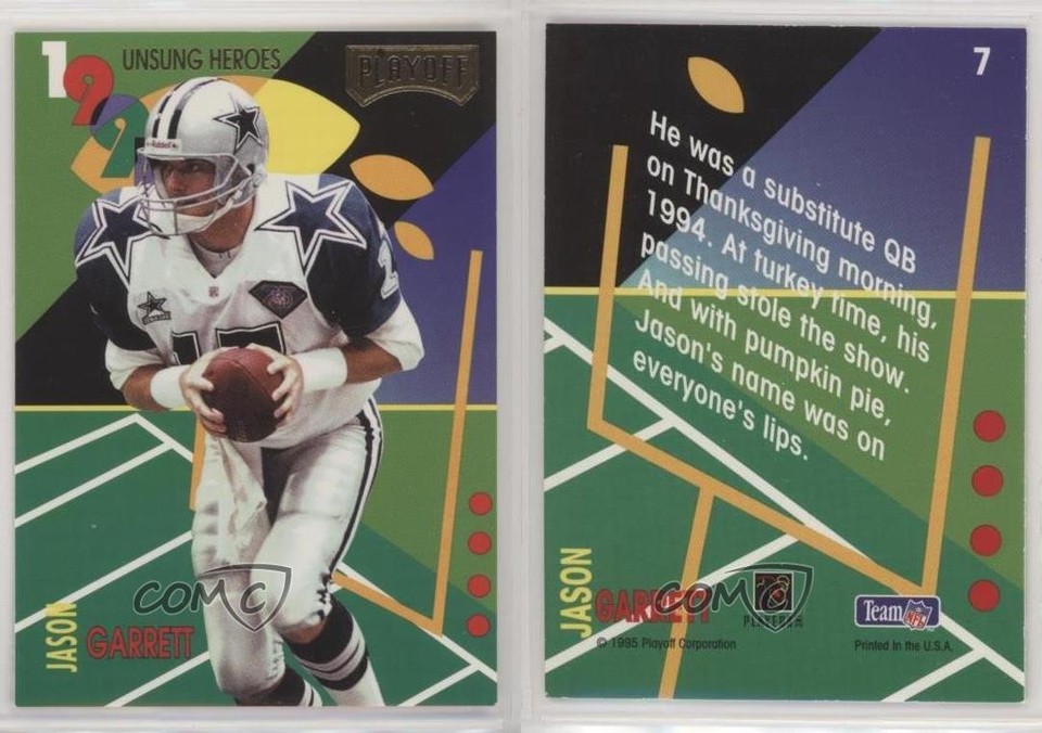 1995 Playoff Absolute Unsung Heroes Jason Garrett #7 0o9 | eBay
