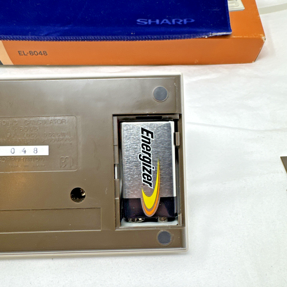 SHARP ELSI MATE EL-8048 Calculator w/Abacus, Orig. Box & Sleeve ...