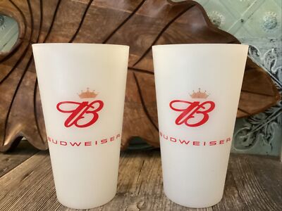 2 Vintage Packerware Budweiser Plastic Tumbler Cups Bar ware Man Cave ...