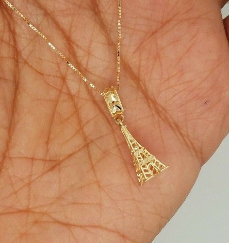 14k Yellow Gold Over Eiffel Tower Charm Pendant Christmas | eBay