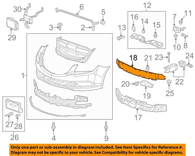 Buick GM OEM Front Bumper Grille-Impact Reinforcement Bar Rebar ...