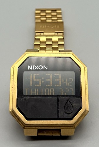 Nixon Men's Robot Rock Re-Run Gold Tone Digital Watch - Needs New Latch ...
