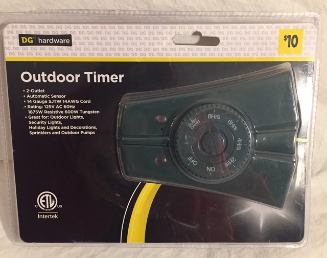 Outdoor Timer 2 Outlet Automatic Sensor Hardware Intertek 14 Gauge ...