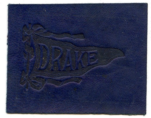 Antique Tobacco Premium Leather College Pennant Patch Drake University ...