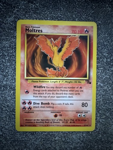 MOLTRES / SULFURA RARE - POKÉMON 27/62 FOSSIL ENGLISH | eBay