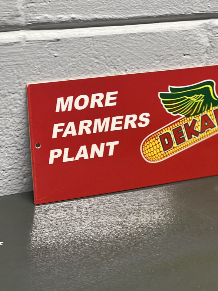 Dekalb Thick Metal Sign Farm Seed Feed Corn Hybrid Plant Agriculture ...