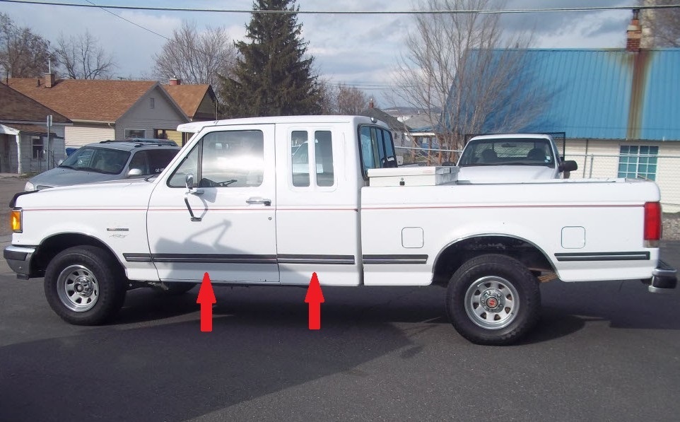 Ford Black/Chrome Side Body Trim Molding Rocker Panel Pickup Truck 3 ...