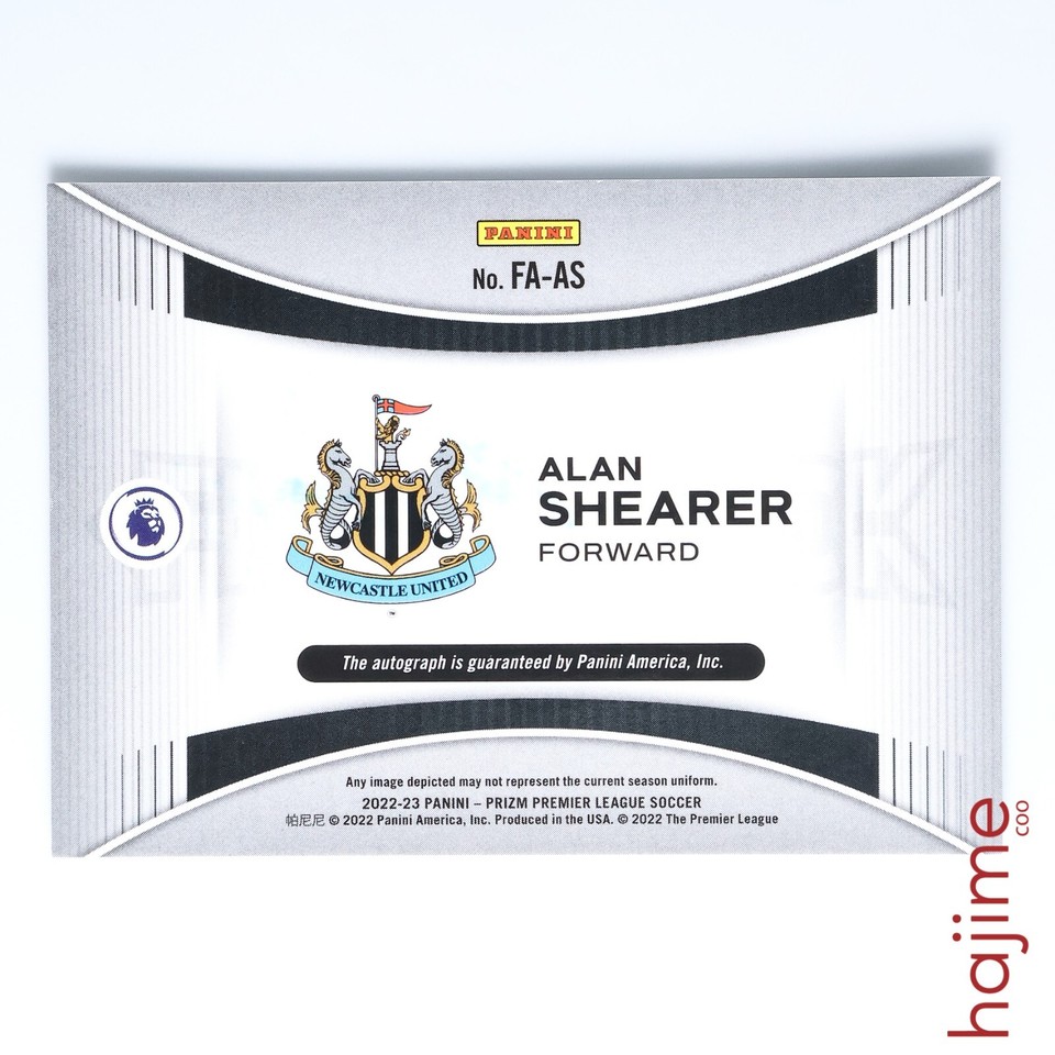 2022-23 Panini Prizm Premier League Alan Shearer Flashback Autograph # ...