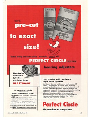 1954 PERFECT CIRCLE TAPER SHIM BEARING ADJUSTERS AUTOMOTIVE VINTAGE ...