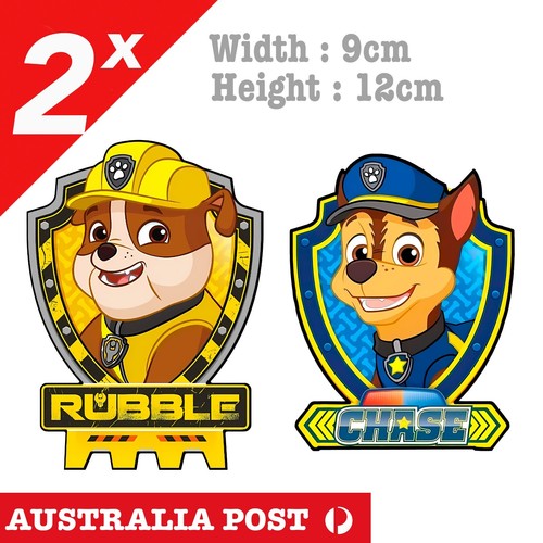PAW Patrol Cartoon CHASE AND RUBBLE badge Sticker | eBay