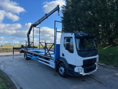 2017 67 Volvo FL 210 Euro 6 14T 25ft6 roof truss carrier Hiab XS111 ...