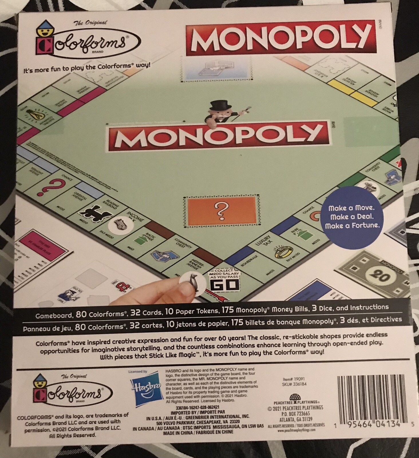 Monopoly miniature mini classic board game Hasbro Colorforms NIP New ...