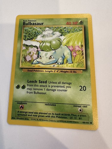 Pokémon TCG Bulbasaur Base Set 44/102 Regular Unlimited Common LP-NM ...