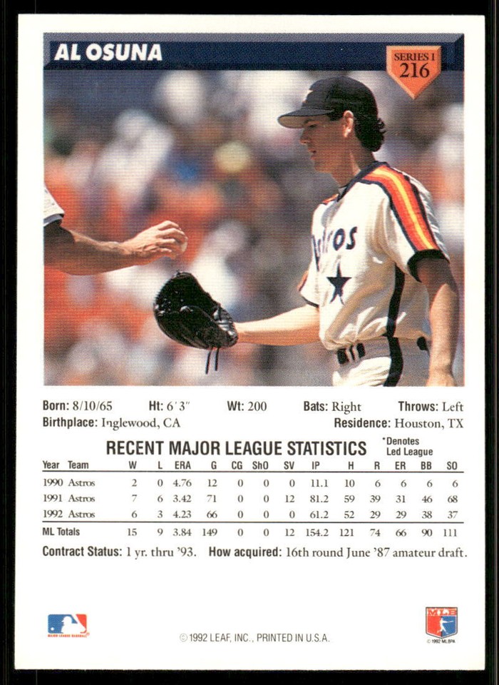 1993 Donruss #216 Al Osuna | eBay