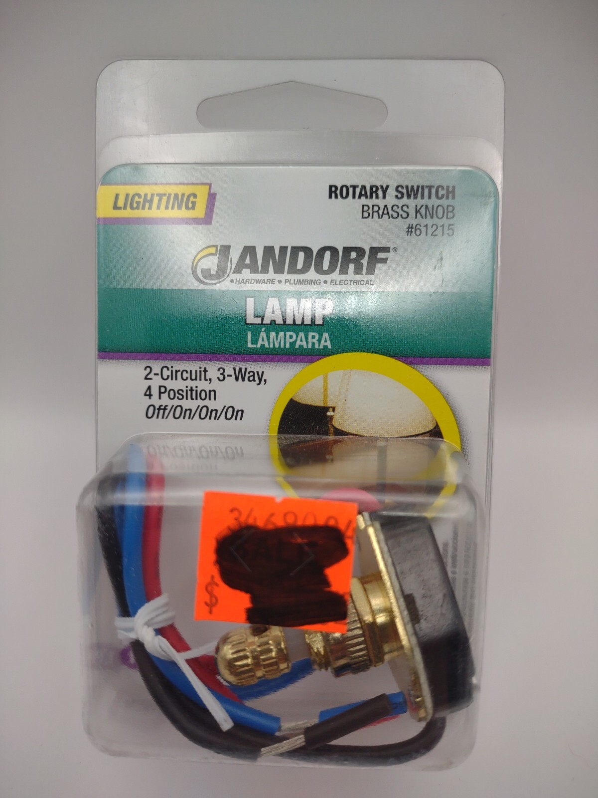 Jandorf Lighting Lamp ROTARY SWITCH Brass 2-Circuit 3-Way 4 Position ...