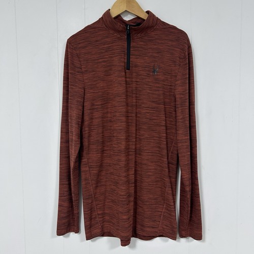 Spyder Active 1/4 Zip Top Long Sleeve Womens Medium Heather Red ...