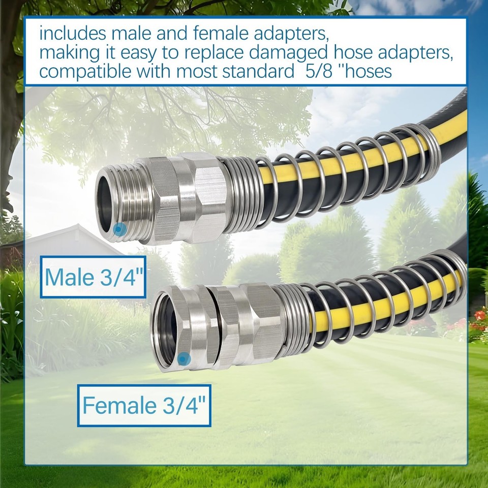 G-Sunny Solid Brass 5/8-Inch Garden Hose Repair Kit with Spring Guard ...