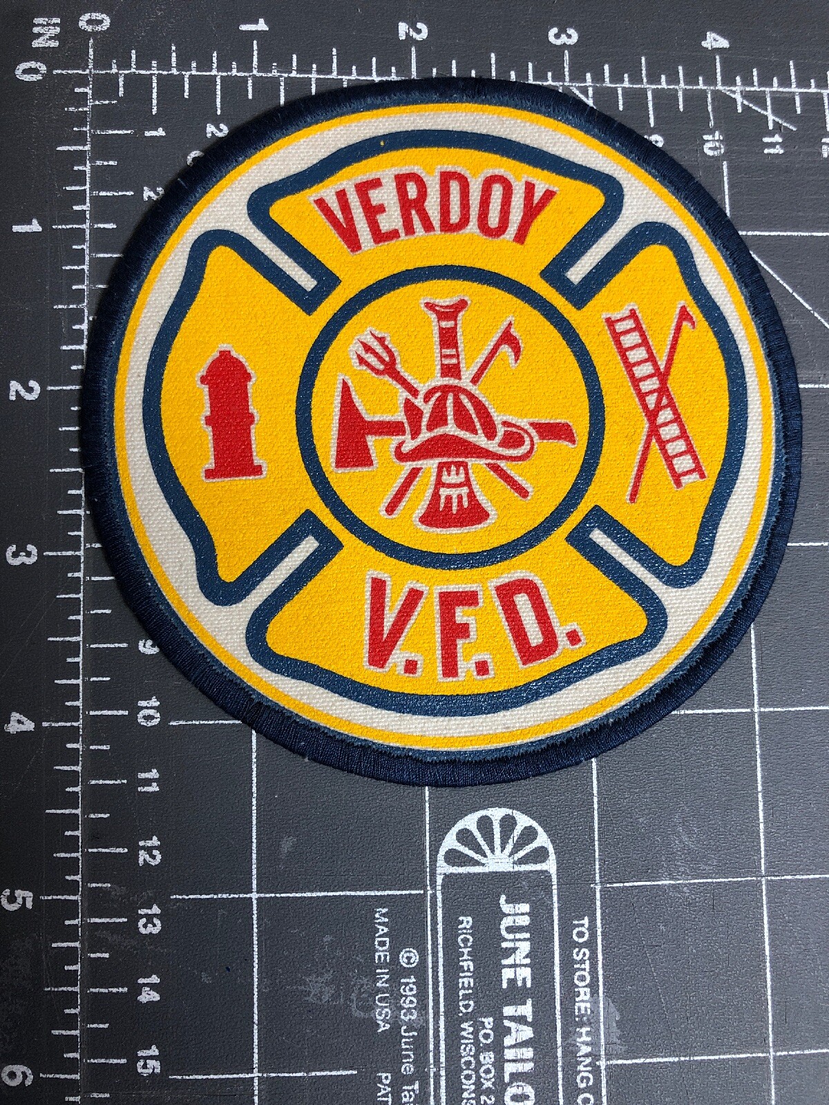 Vintage Verdoy Fire Department Patch V.F.D. VFD Volunteer Fireman ...