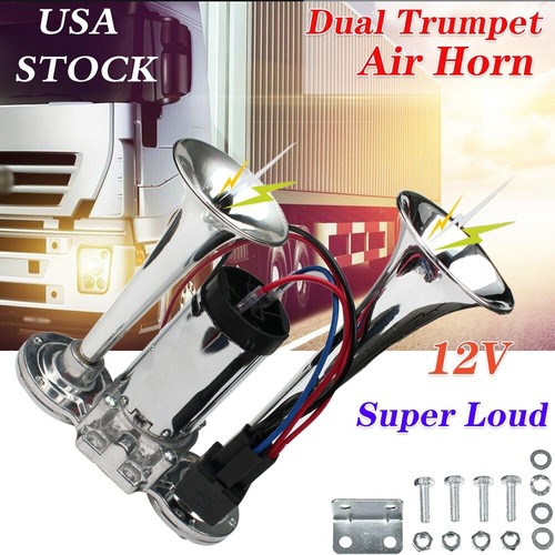 1000DB 12V Electric Trains Horns Air Train Horn Kit for Truck Car Super ...