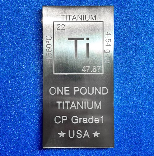 One Pound Titanium Bullion Bar Chemistry Element 16 ounces oz 1 lb ...