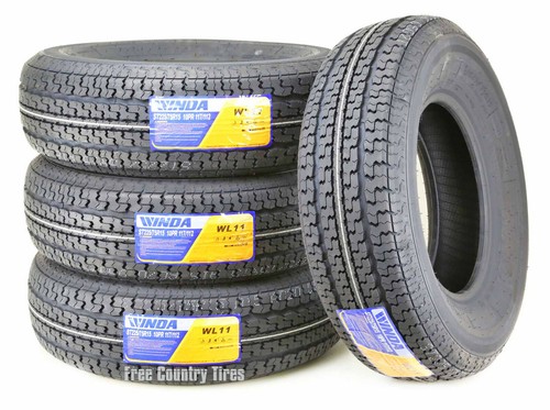 Set of 4 WINDA Radial Trailer Tires ST225/75R15 10PR LR E Steel Belted ...