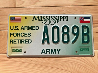 Mississippi US Armed Forces Retired Army License Plate | eBay