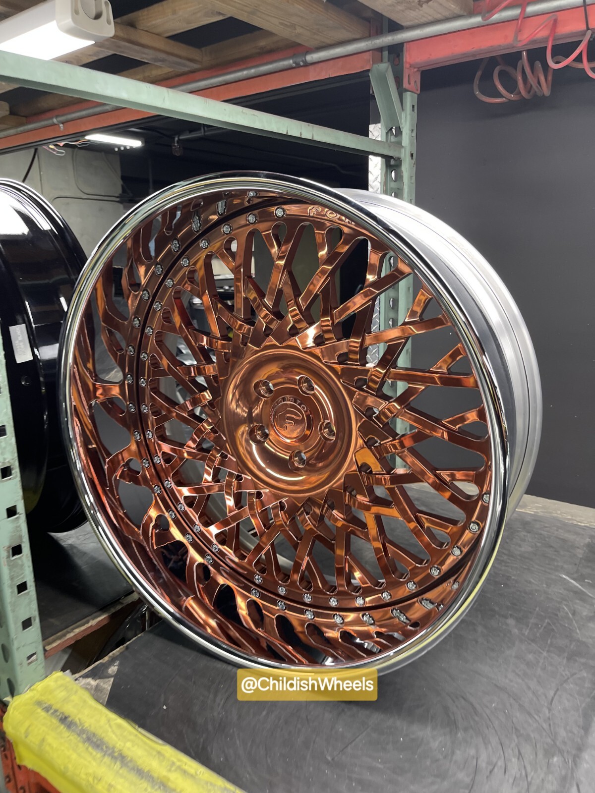 24" Inch Hi Polished Rose Gold Forgiato TESSUTTO 5x120.65 Wheels Rims ...
