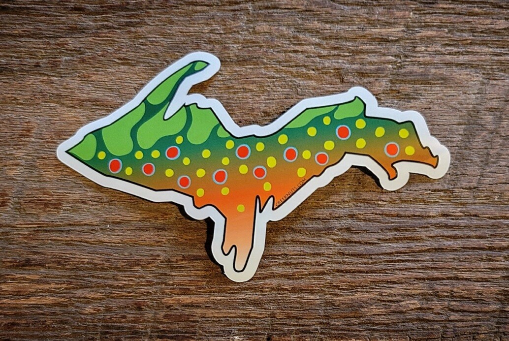 UPPER PENINSULA Stickers Decals fly fishing brook michigan pike musky ...