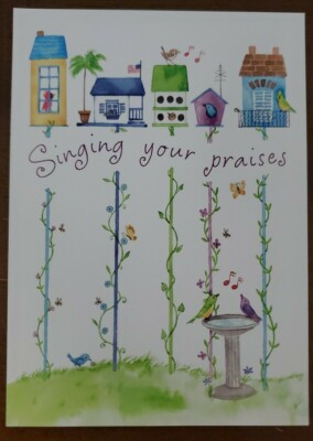 Connie Smiley Thank You card, Sunrise Greetings birds and flowers ...
