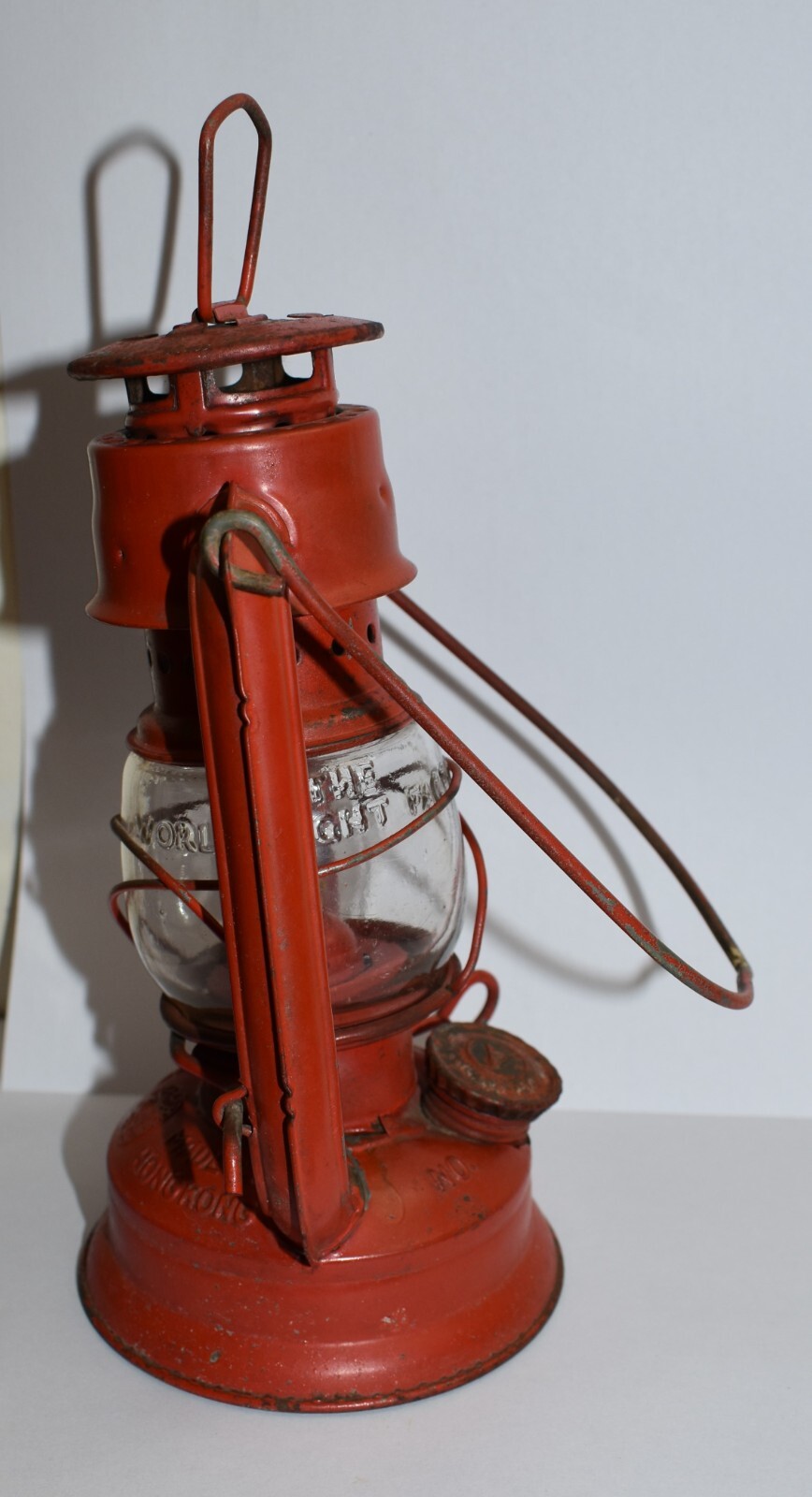 Vintage Lantern Red Globe Brand The World Light #203 Made in Hong Kong ...