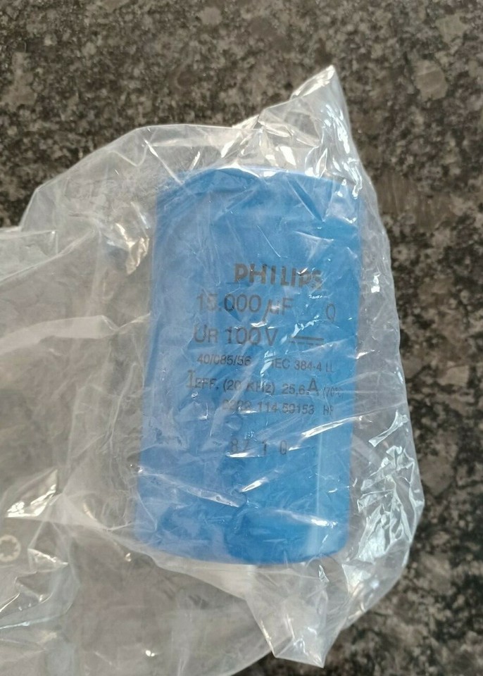 PHILIPS AUDIO GRADE CAPACITOR 15000uf-100V DC 40/085/56 20KHz 25.6A ...