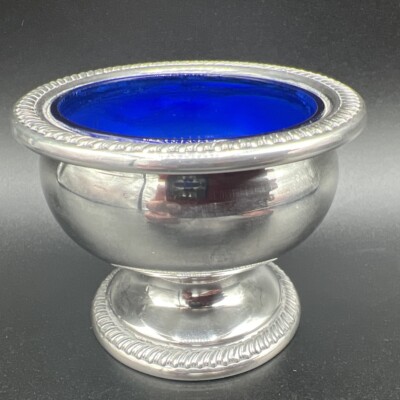 Salt Cellars - Sterling Silver Cobalt Blue