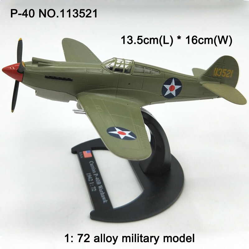 1:72 Scale Alloy Diecast Military Model Curtiss P-40 Fighter Aircraft ...