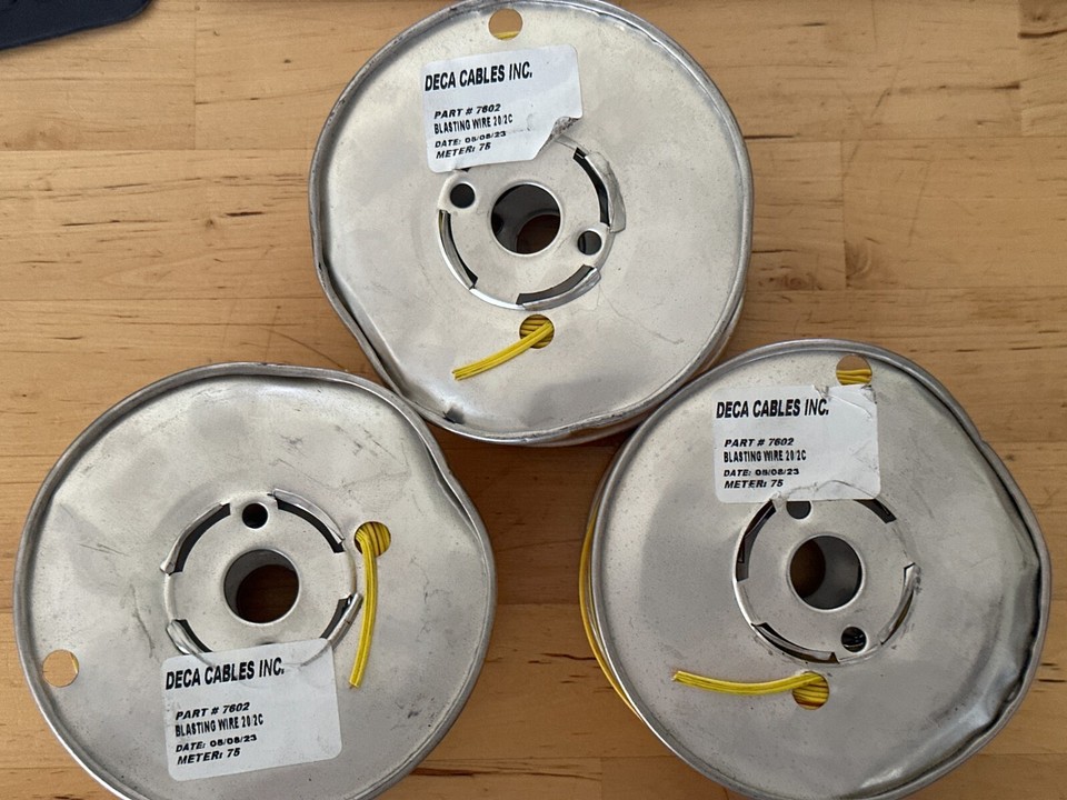 225 Meters of DECA CABLES 7602 Blasting Wire 20/2C Yellow Orange | eBay