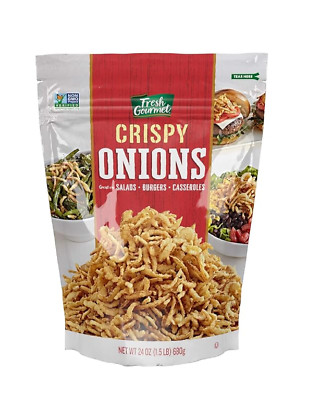 Fresh Gourmet Crispy Onions 24 Ounce Low Carb Crunchy Snack and Salad ...
