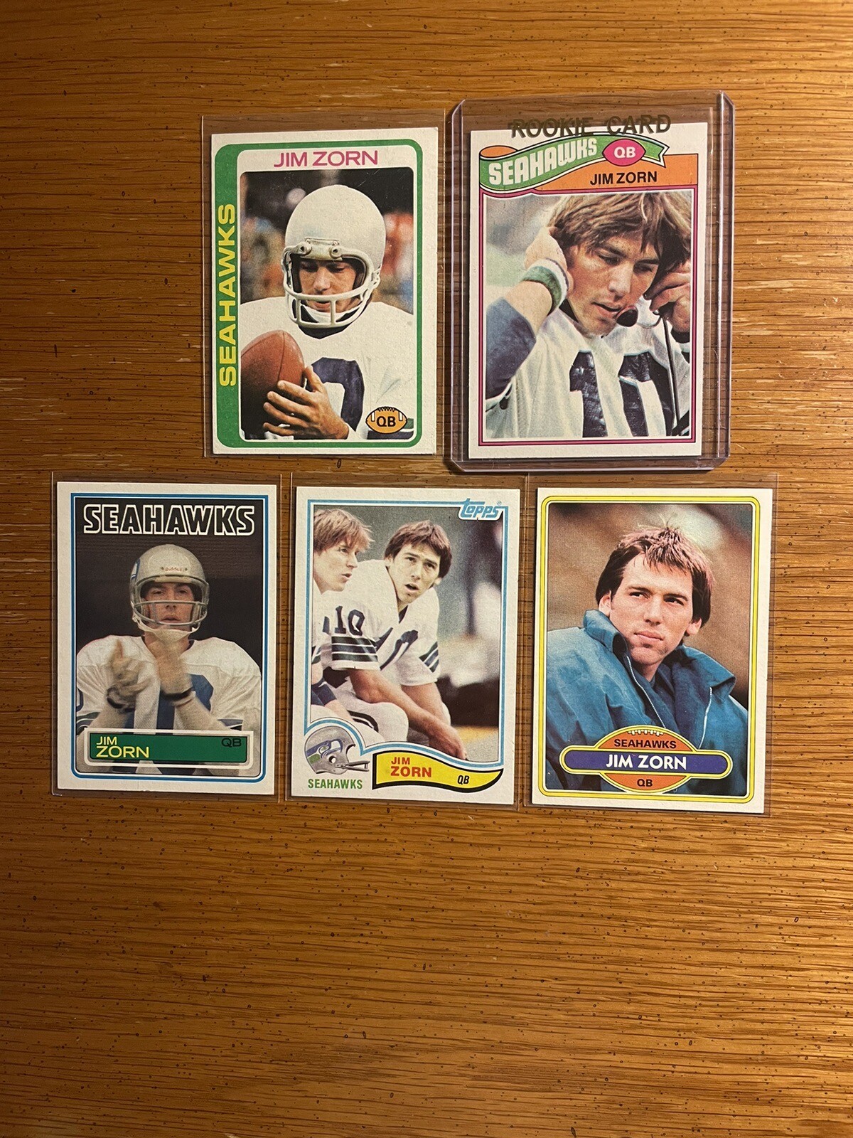 Jim Zorn QB Seahawks Lot of (5) Different w/ 1977 Topps Rookies #65 EX ...