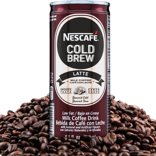 Nescafe Cold Brew Latte Milk Coffee Drink Low Fat 8.1 oz ( Pack of 6 ...